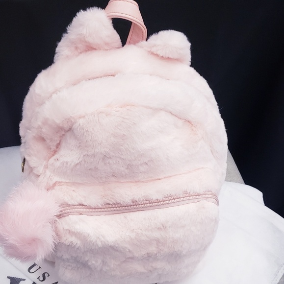 Bags | Faux Fur Cat Ear Backpack Nwt | Poshmark